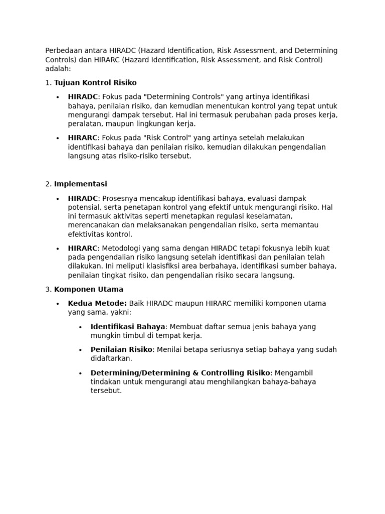 Perbedaan Hirarc Dan Hiradc | PDF