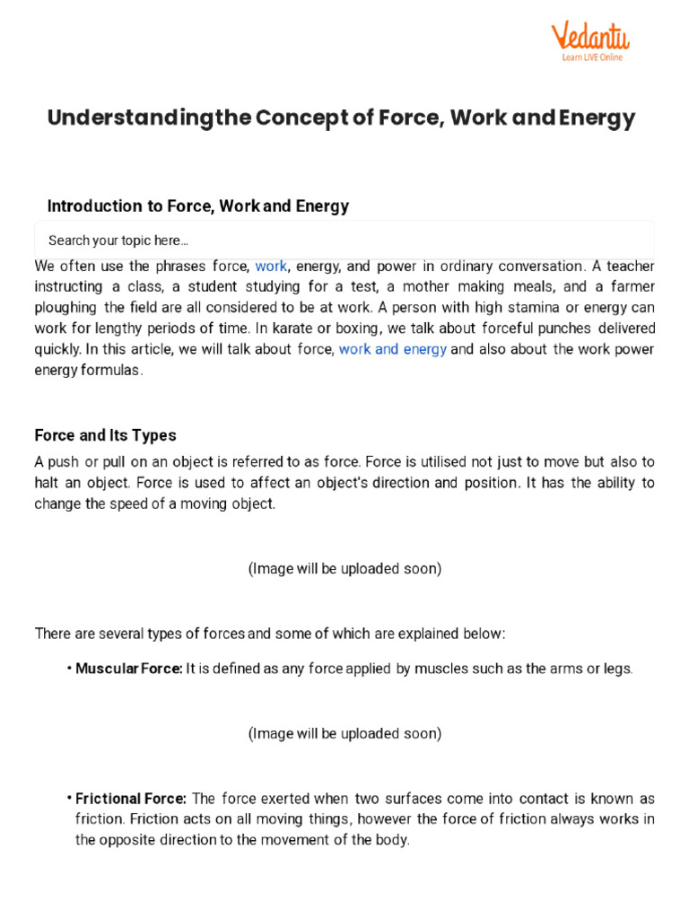 Understanding The Concept of Force, Work and Energy | PDF