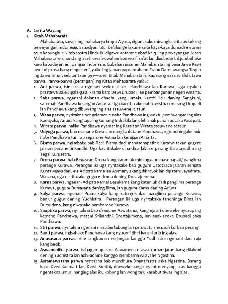 Cerita Wayang | PDF