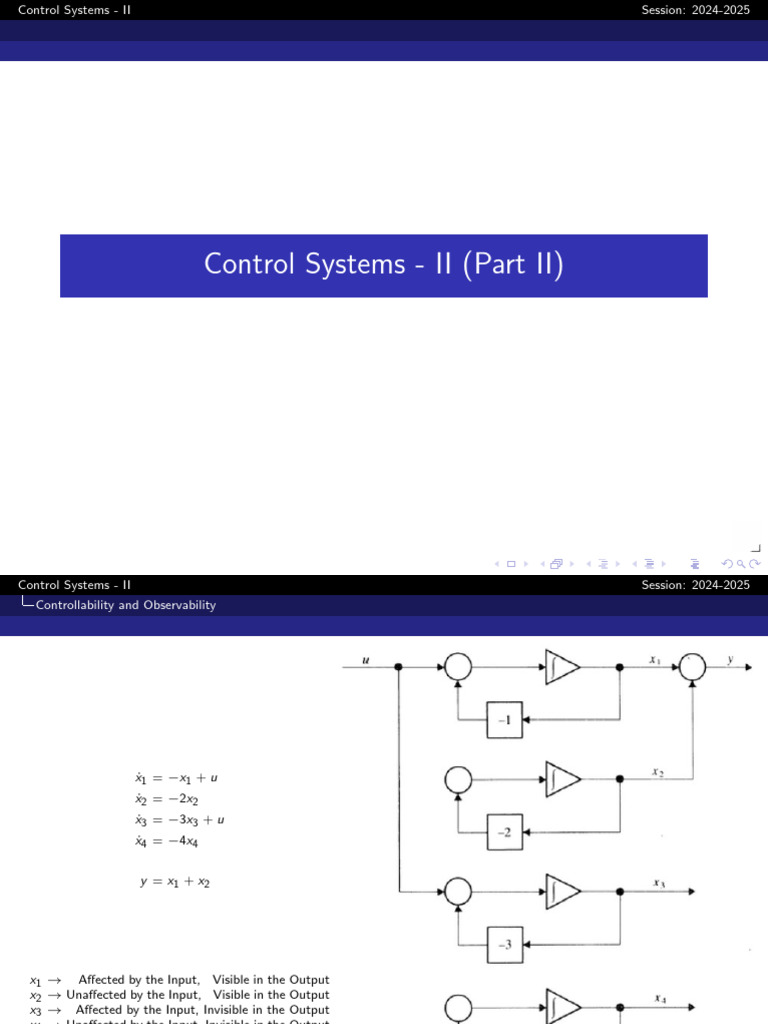Slides Control Systems Ii Part Ii Pdf Matrix Mathematics Teaching Methods And Materials 