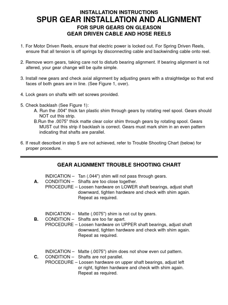 Spur Gear Installation and Alignment | PDF | Technology & Engineering