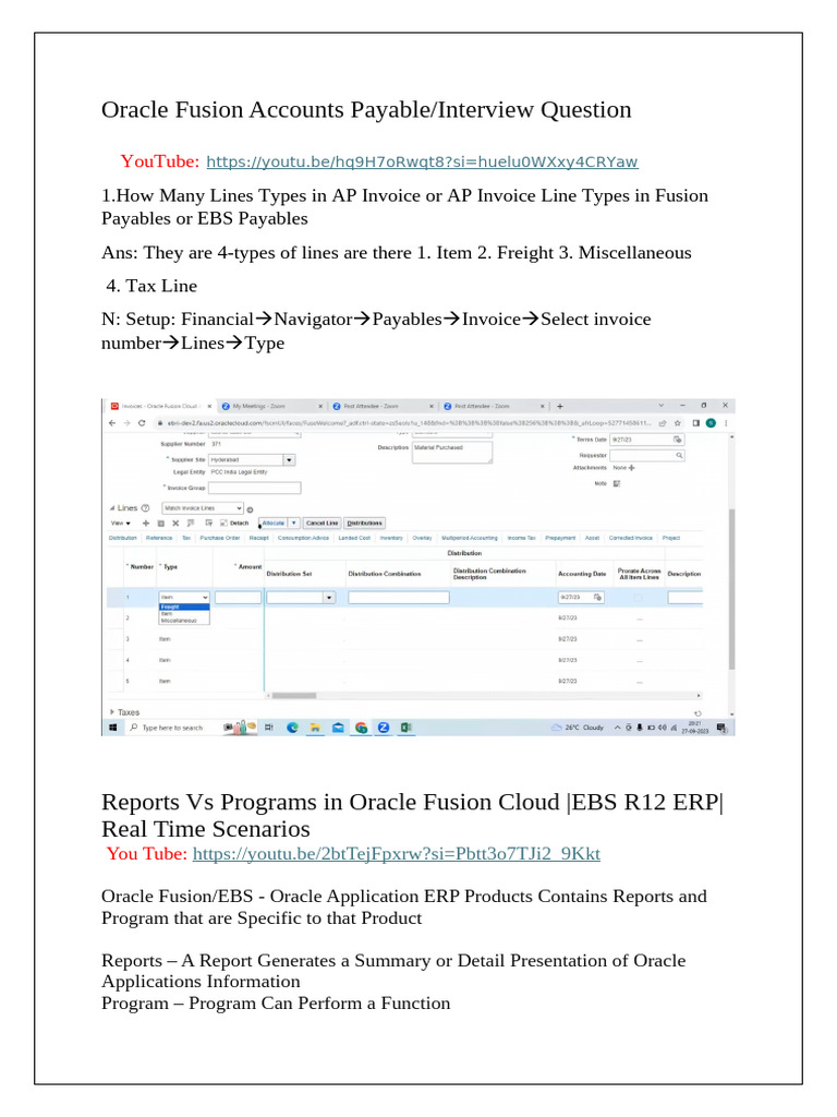 Oracle Fusion Accounts Payable O3 | PDF