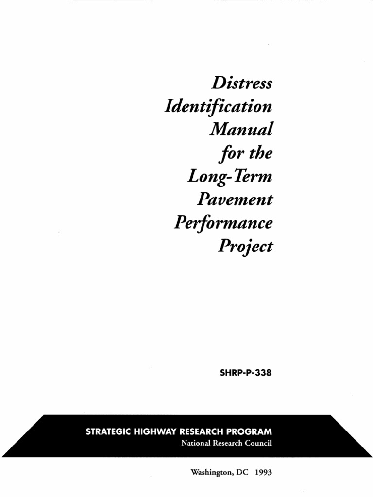 Distress Identification Manual For Long-Term Pavement Performance ...