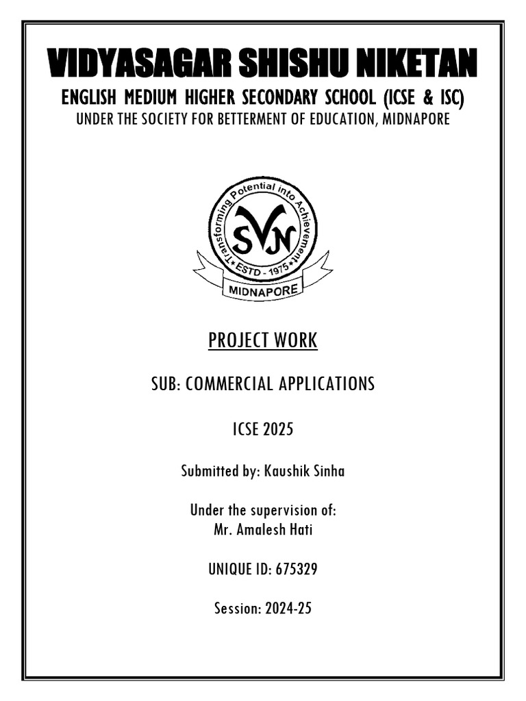 X - Commercial Applications - Sample Project - Assignment 1 | PDF ...