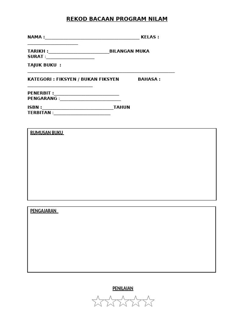 Rekod Bacaan Nilam Terkini | PDF