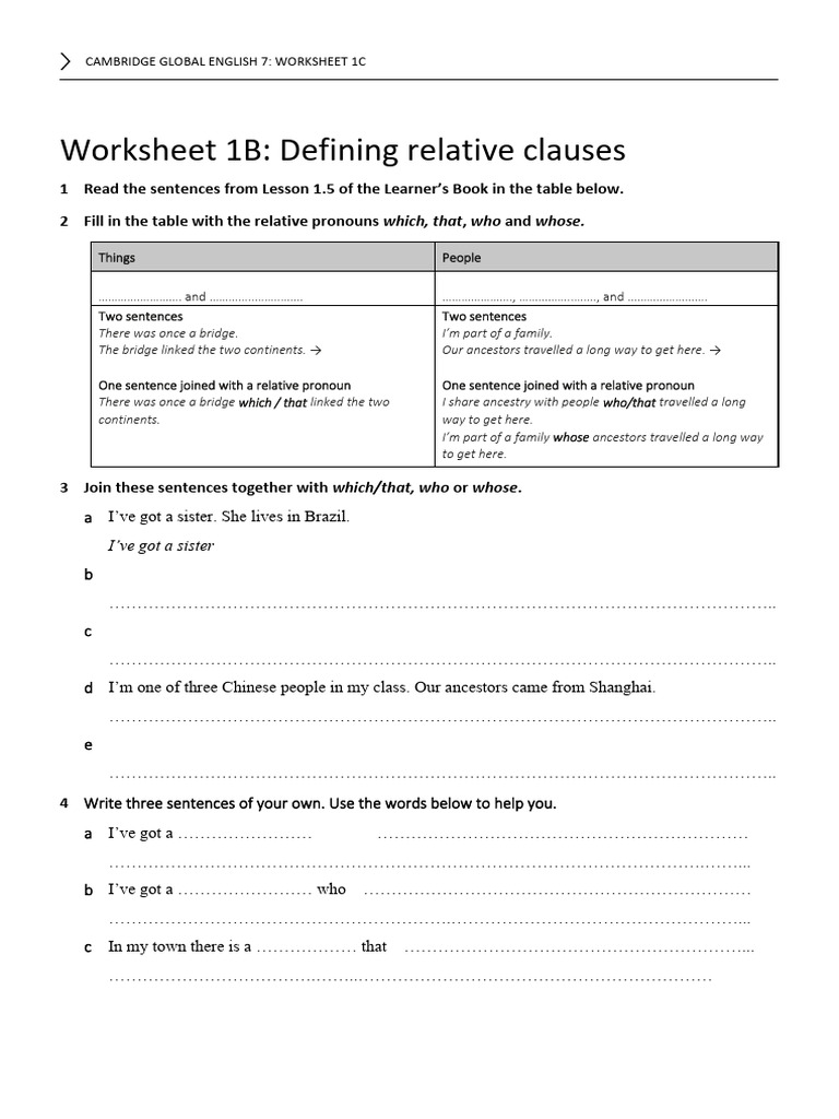 B Diff Exercise Non Defining Relative Clause | PDF