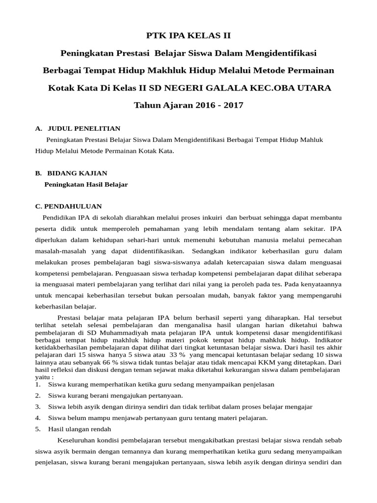 PTK Ipa Kelas Ii | PDF