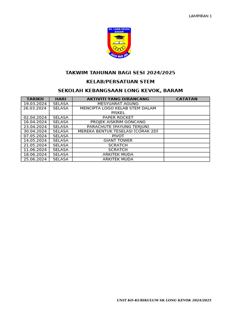 Takwim Tahunan | PDF