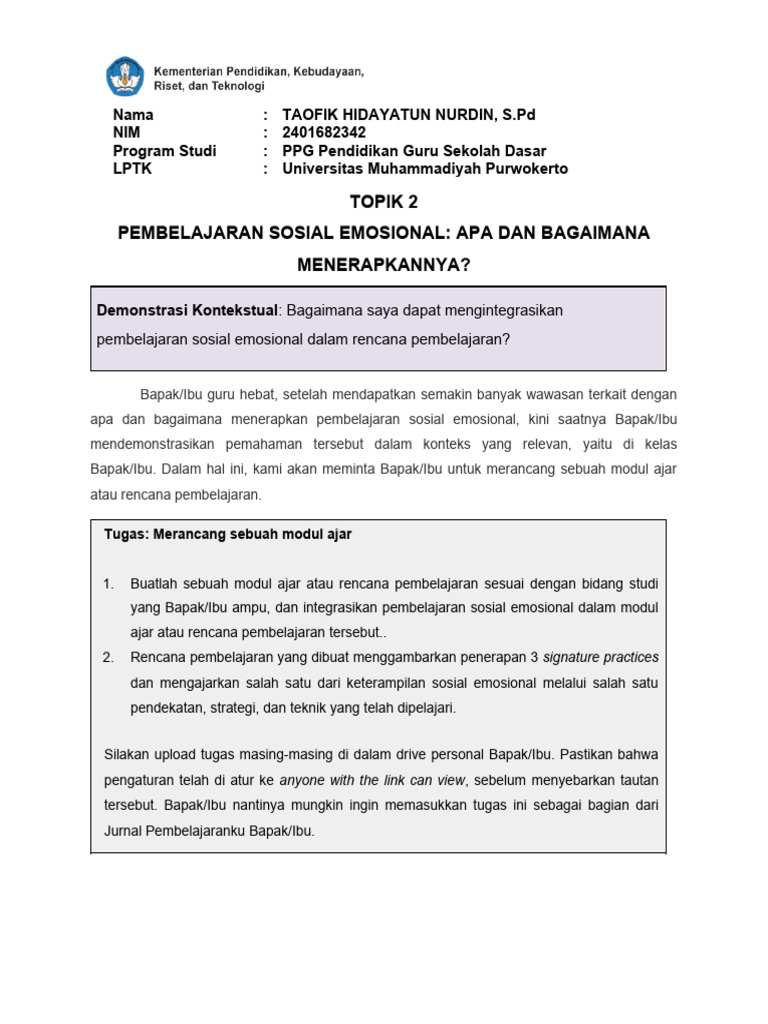 Tugas Topik 2 - Modul Ajar | PDF