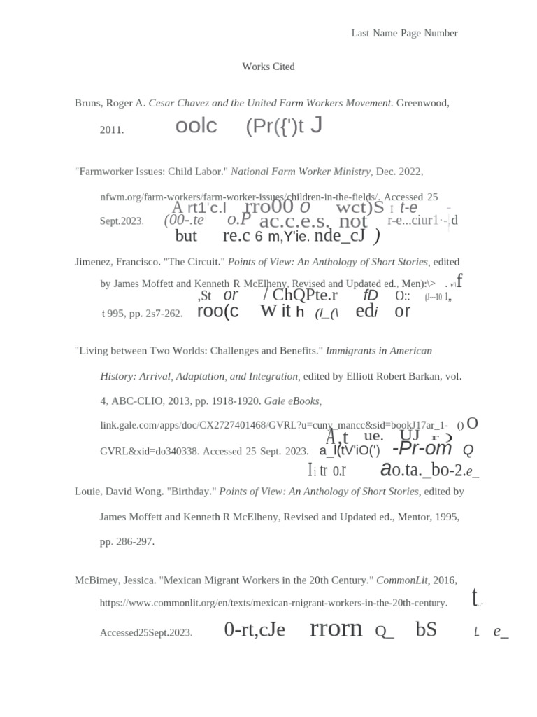 Works Cited Annotated Fall 2023 1 | PDF