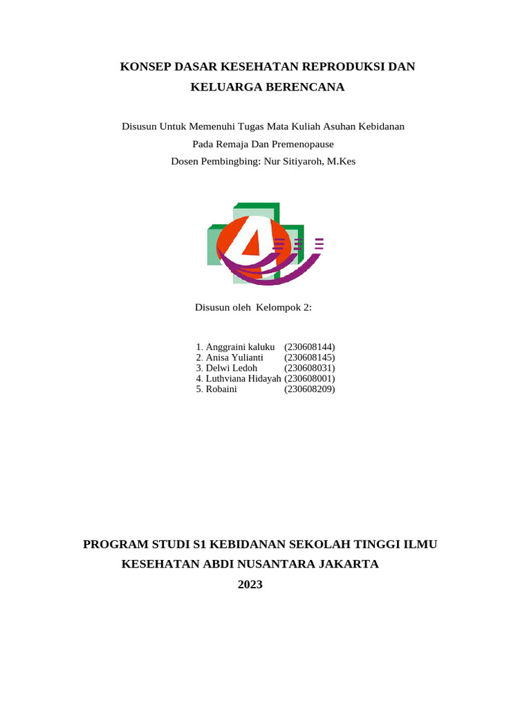 REVISI 2 Kel 2 Askeb Remaja & Premenopause - Konsep Dasar Kespro Dan KB | PDF