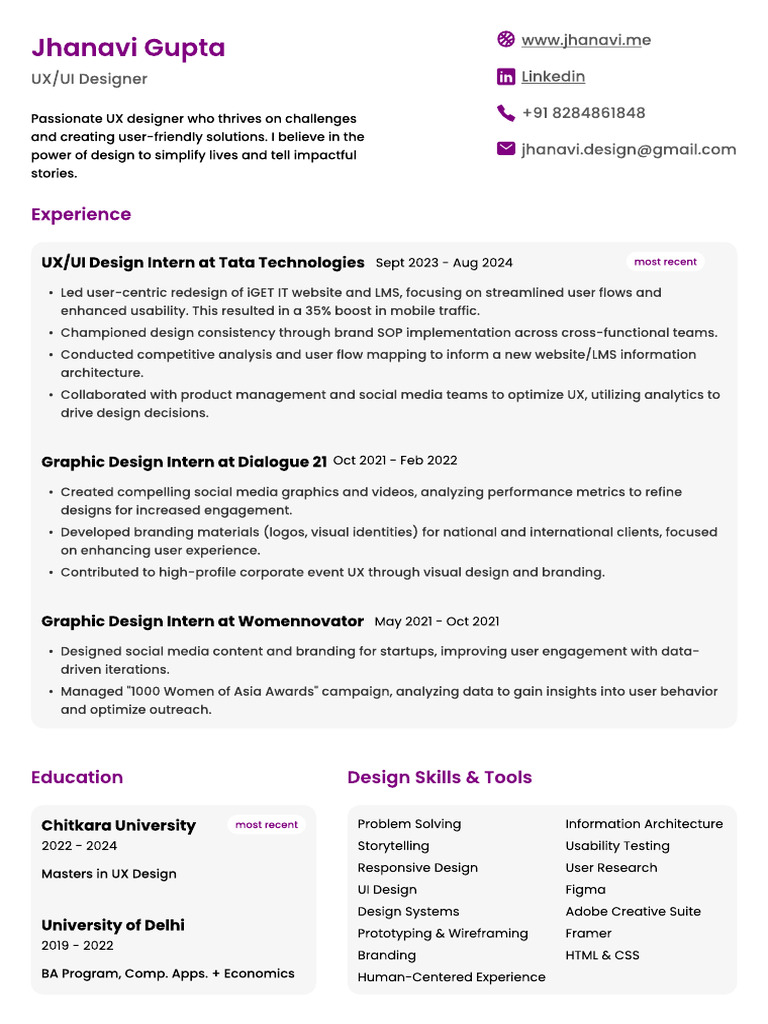 Jhanavi Gupta Resume | PDF