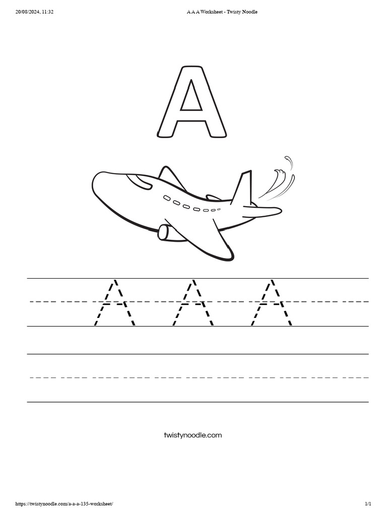 A A A Worksheet - Twisty Noodle | PDF