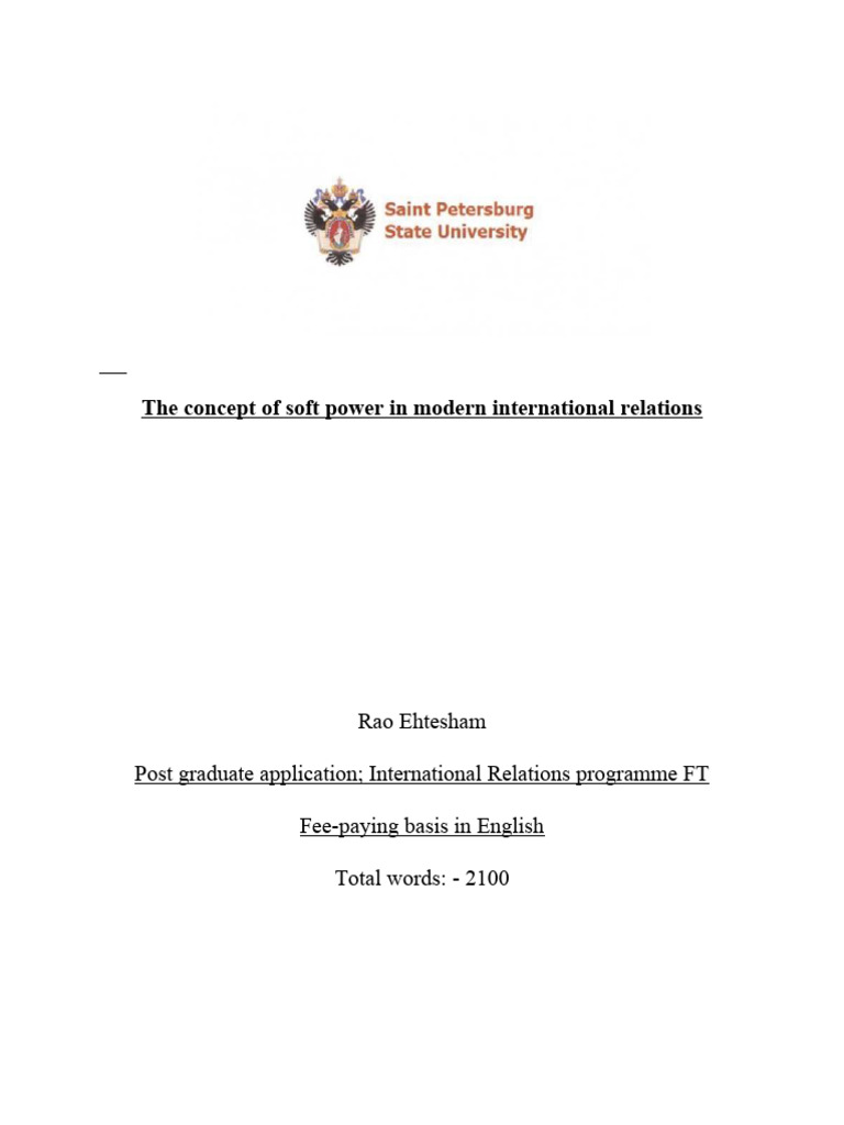 The Concept of Soft Power in Modern Inte | PDF