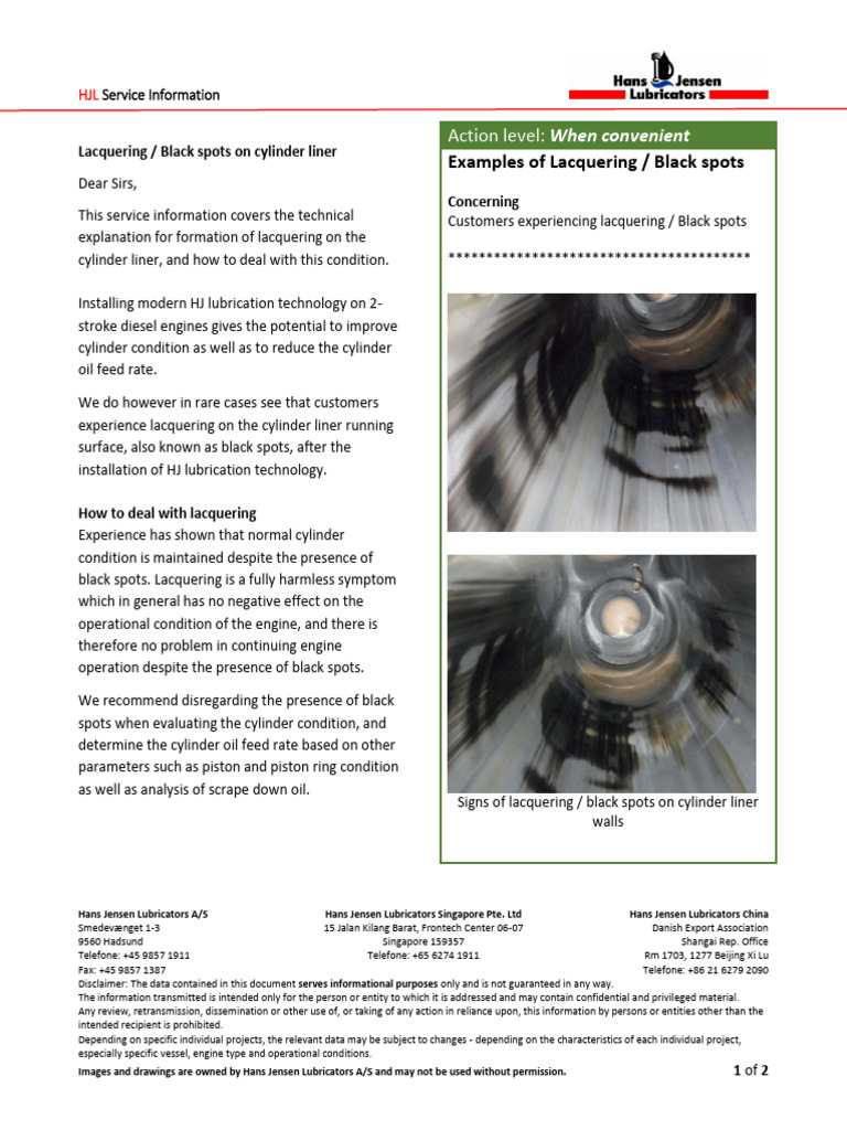 HJ Service Information Lacquering Black Spots | PDF
