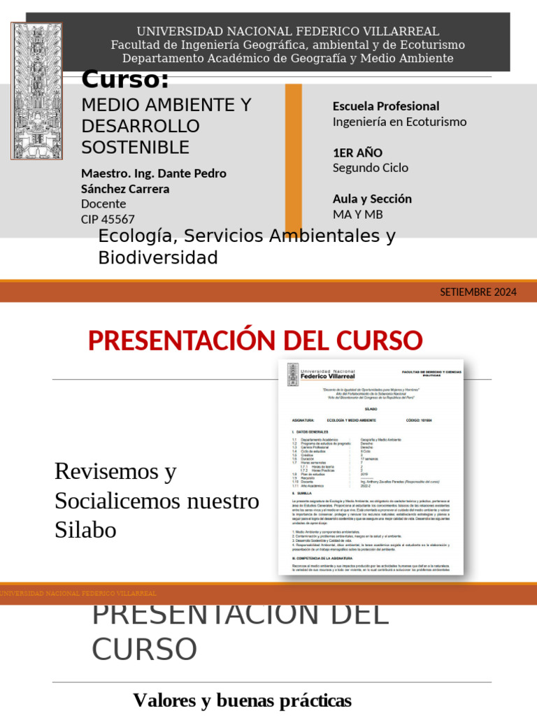 Sesion N°01 Ecologia, Servicios Ambientales y Biodiversidad - Unfv | PDF | Ecosistema ...