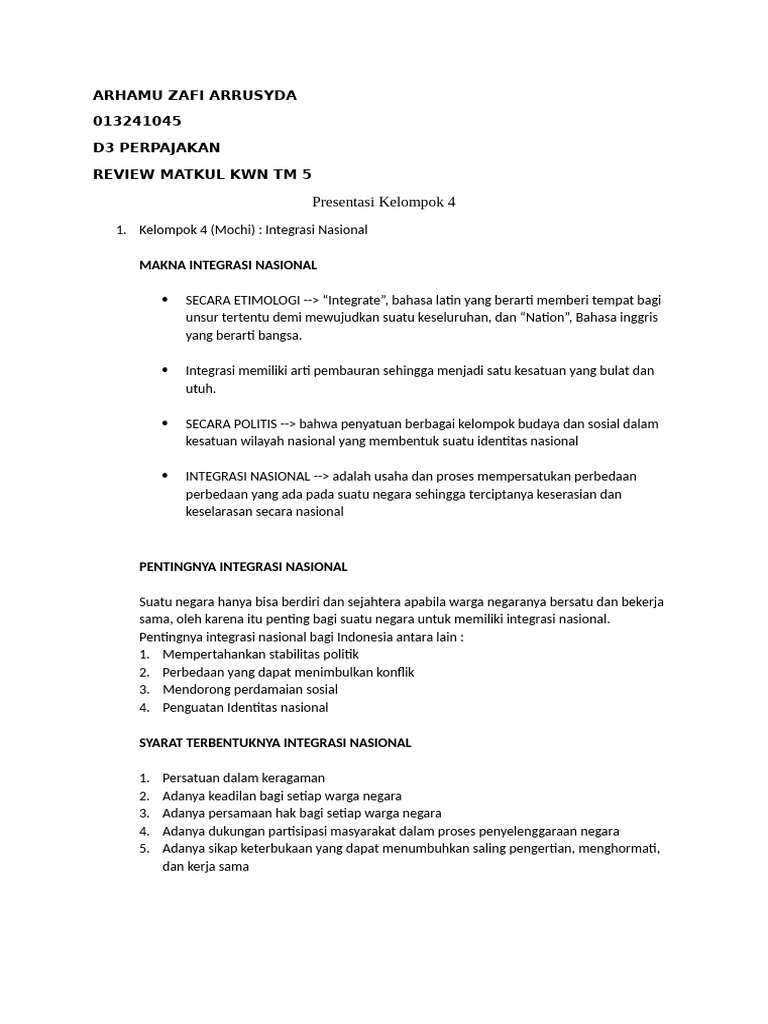 Review Matkul KWN TM 5 | PDF