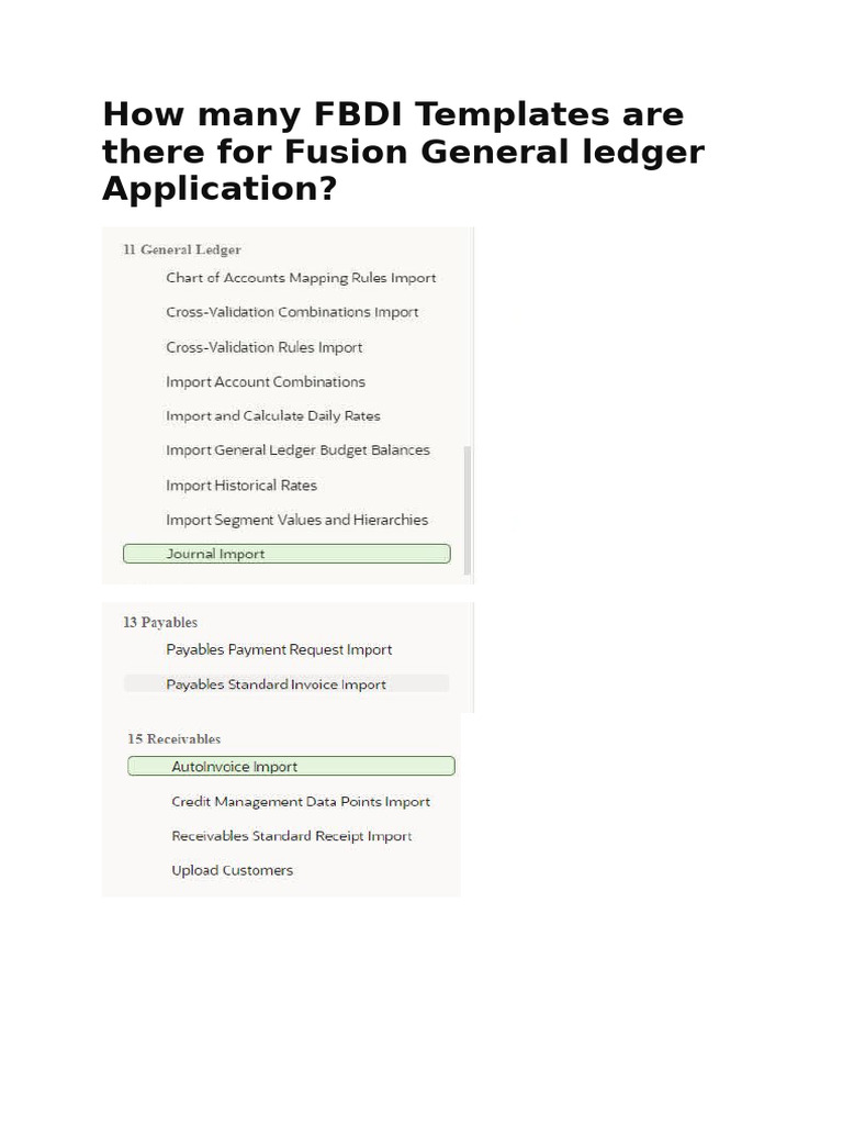 How Many FBDI Templates Are There For Fusion General Ledger Application ...