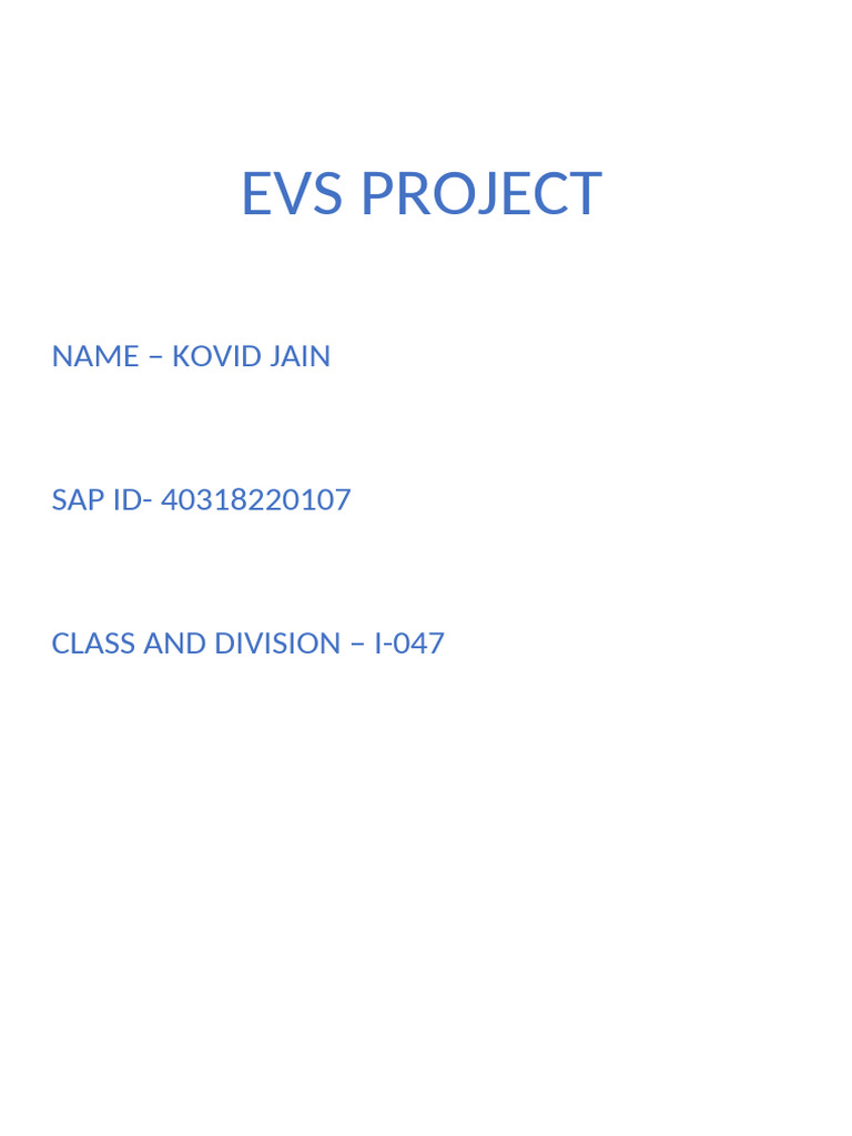 Evs Project MAIN | PDF