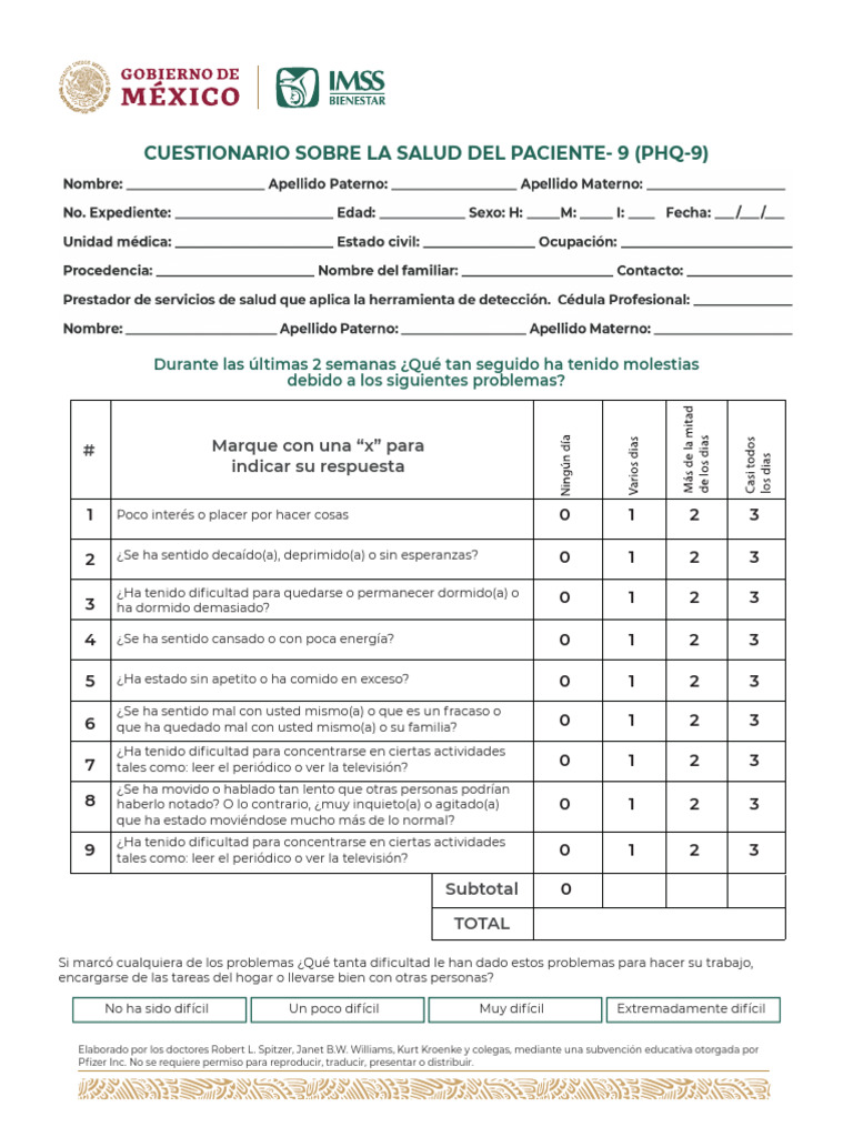 Detección de depresión PHQ-9 | PDF