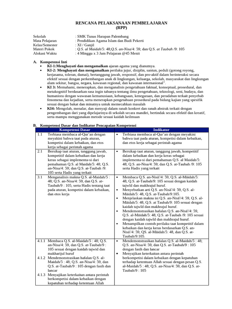 RPP PAI | PDF