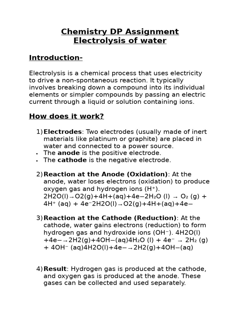 Chemistry DP Assignment | PDF