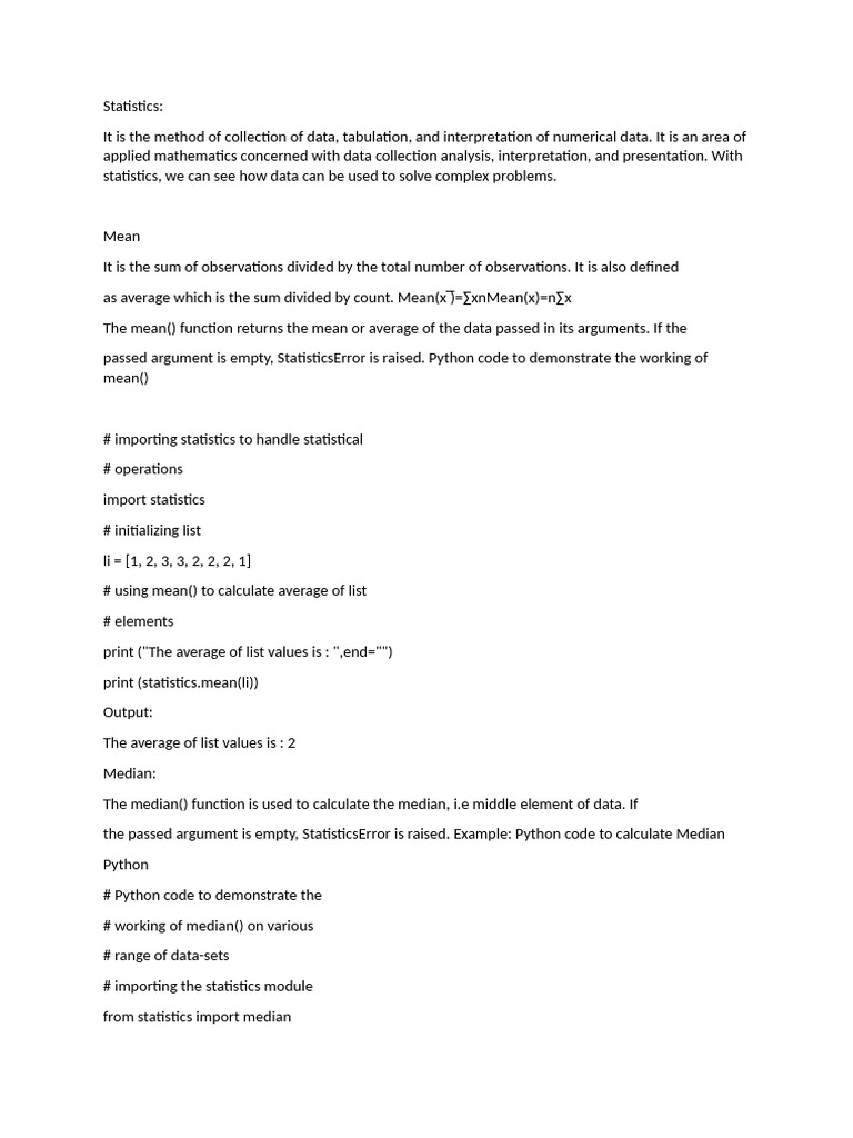 IDS-U-2 Statistics With Python | PDF