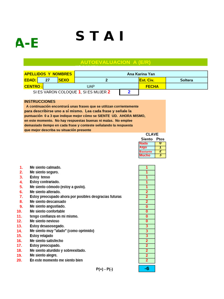 Stai Programa Adultos | PDF