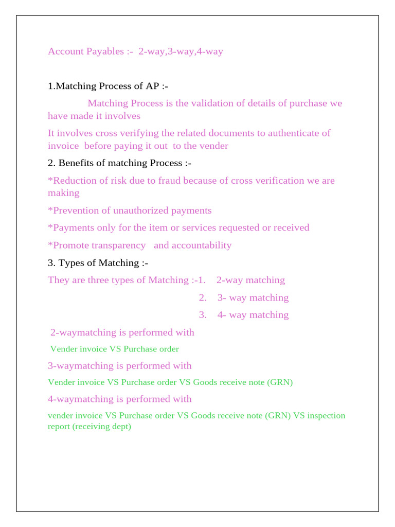 Account Payables p2p Cycle 2 J3 J4-Matchings | PDF