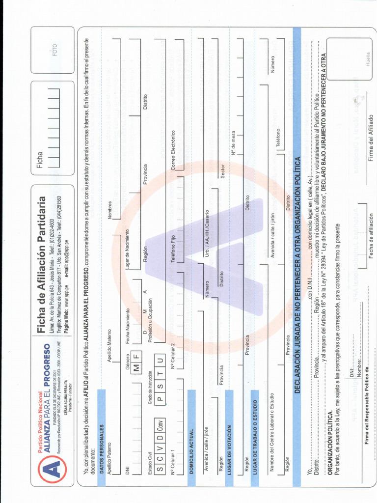 Ficha de Afiliacion | PDF