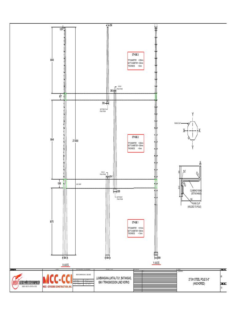 STEEL POLE With ANCHOR BOLTS 27.5M (90FT.) | PDF