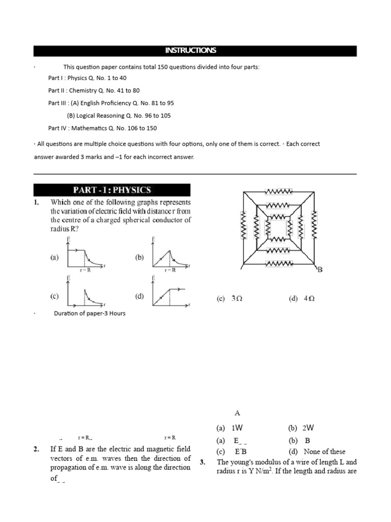 BITSAT Sample Paper 2024 PDF | PDF