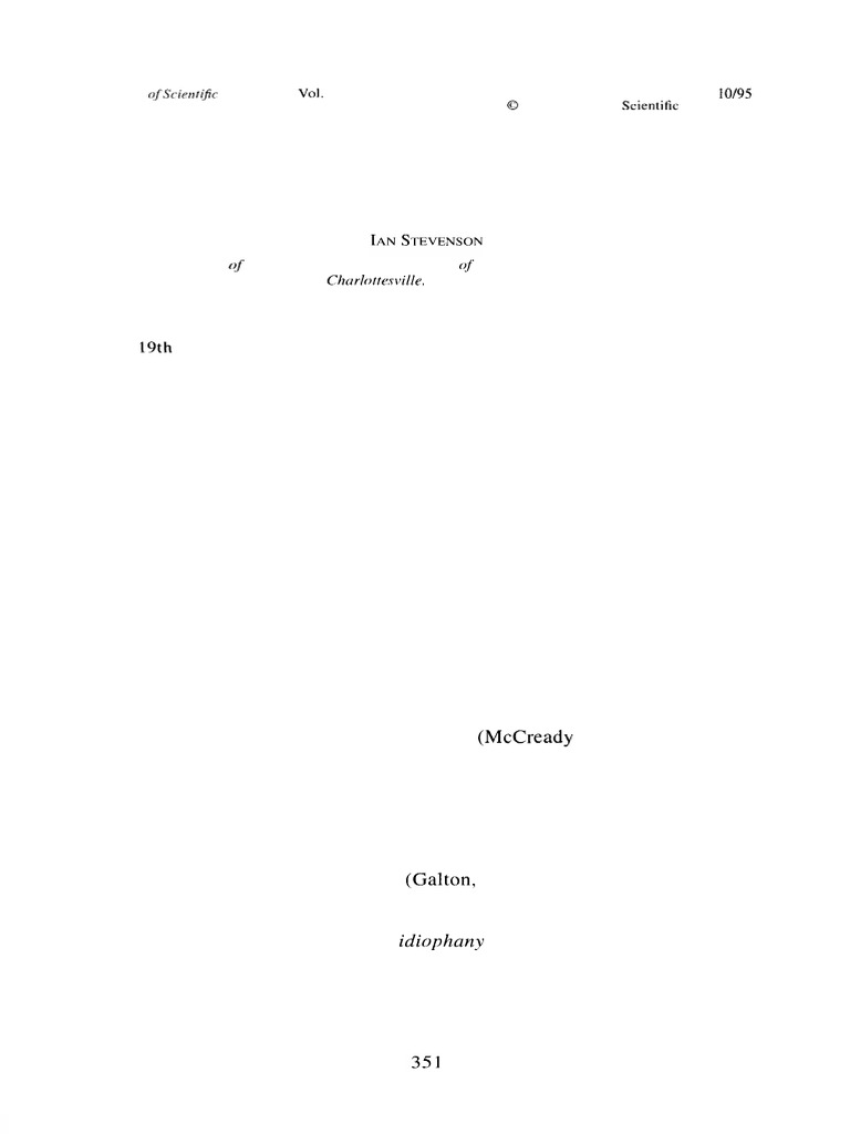 Six Modern Apparitional Experiences Stevenson JSE 1995 | PDF