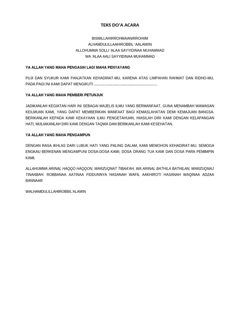 Doa Wawasan Kebangsaan | PDF | Social Science | Foreign Language Studies