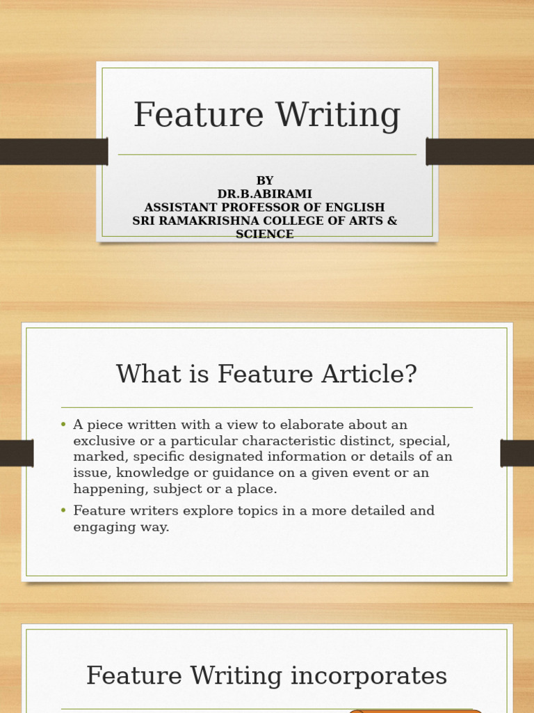 Feature Writing | PDF