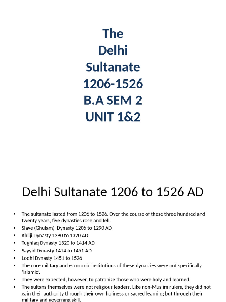 Delhi Sultanate | PDF