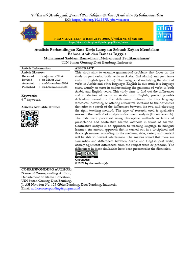 Jurnal Kontrastif Uin Semester 5[1] | PDF