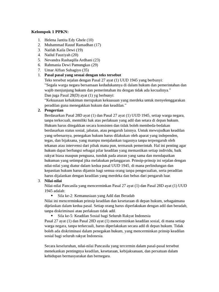 PPKN Kelompok A (1) Copy-1 | PDF