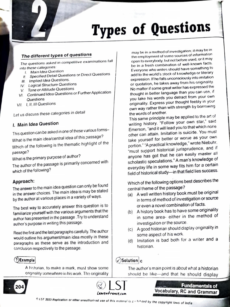 Types of Questions | PDF