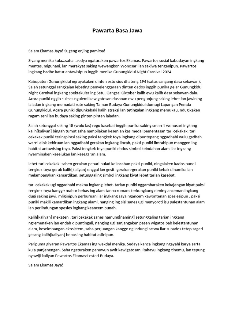 Pawarta Basa Jawa | PDF