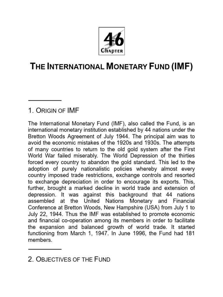 T I M F (IMF) : HE Nternational Onetary UND | PDF