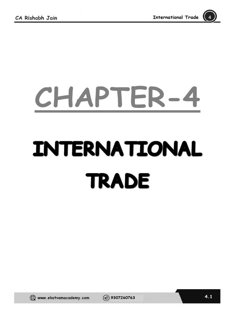 CH 4 - International Trade - Scanner MCQs | PDF