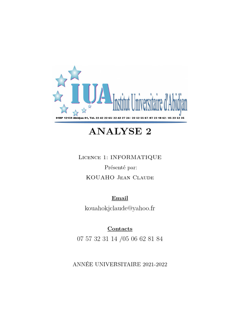 2020-2021 Analyse 2 | PDF