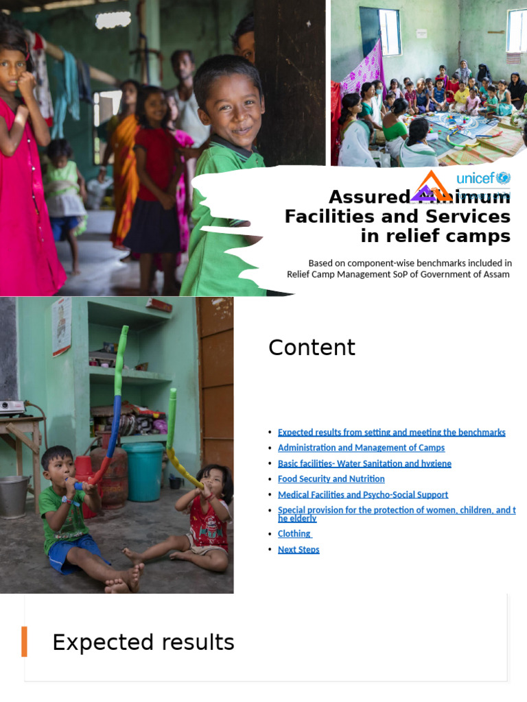 Mimum Assured Faciliteies in Relief Camps | PDF