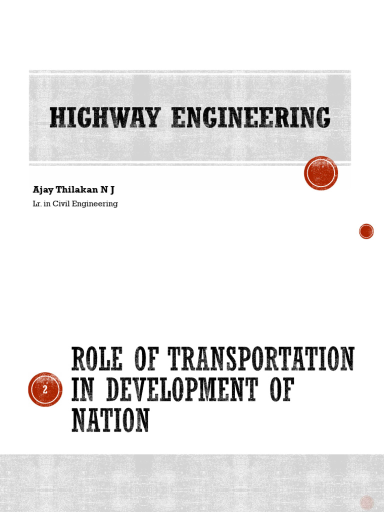 Te Module 1 Highway Engineering Pdf