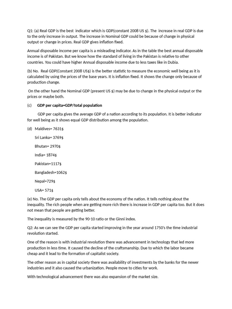 Econ 111 Assignment 1 | PDF