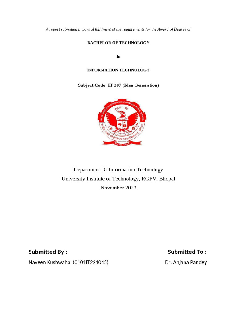 Idea Generation Report | PDF