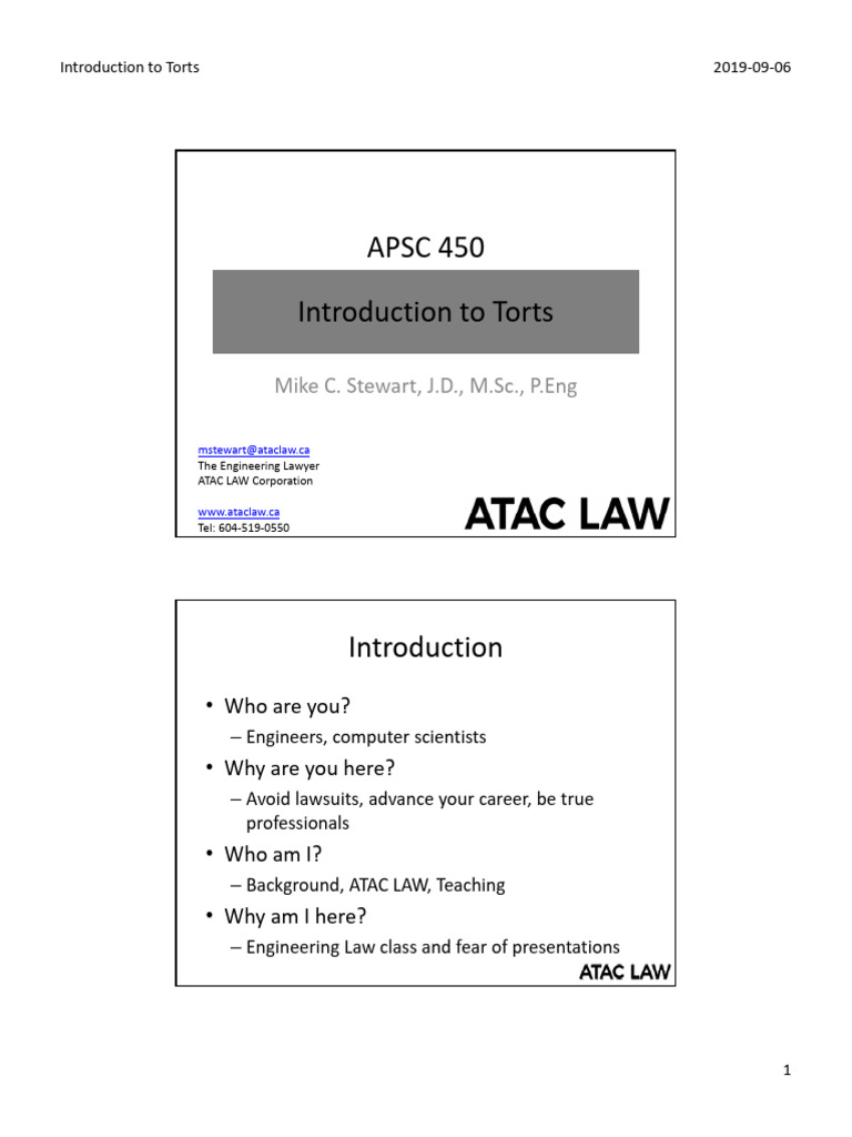 Introduction to Torts | PDF