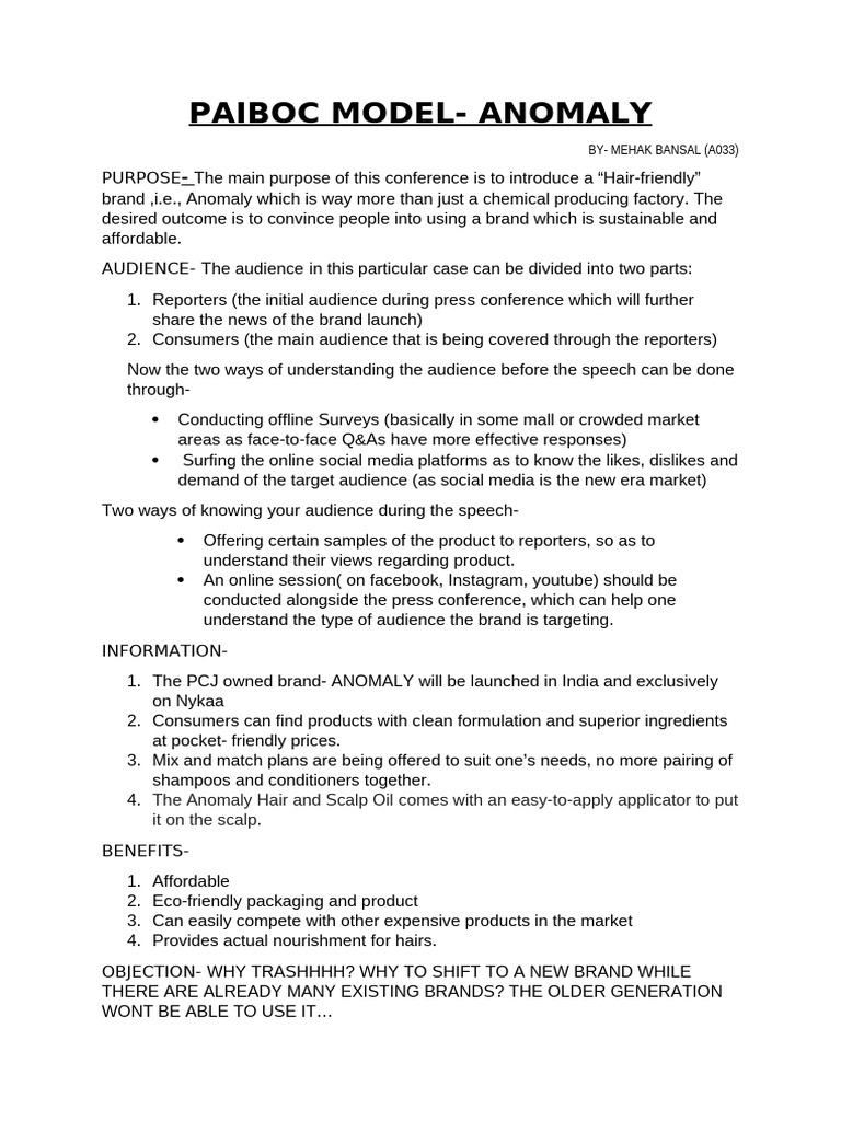 PAIBOC MODEL Anamoly | PDF