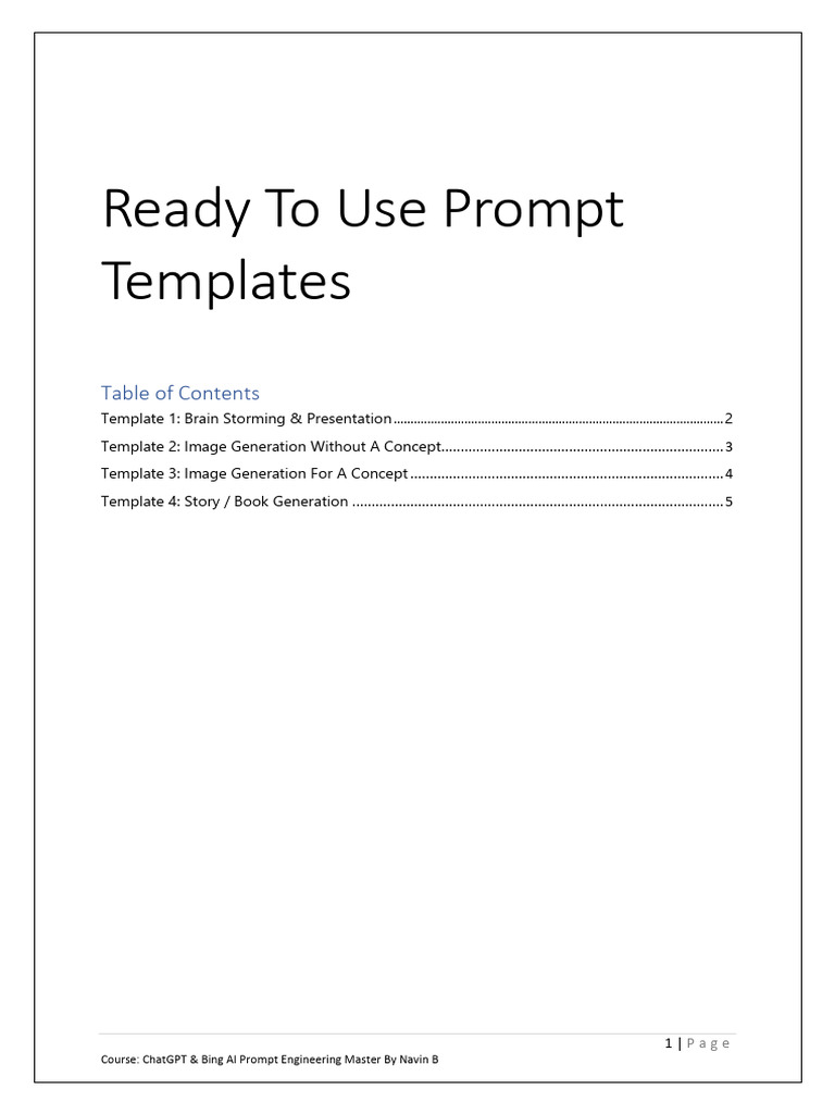 Prompt Templates | PDF